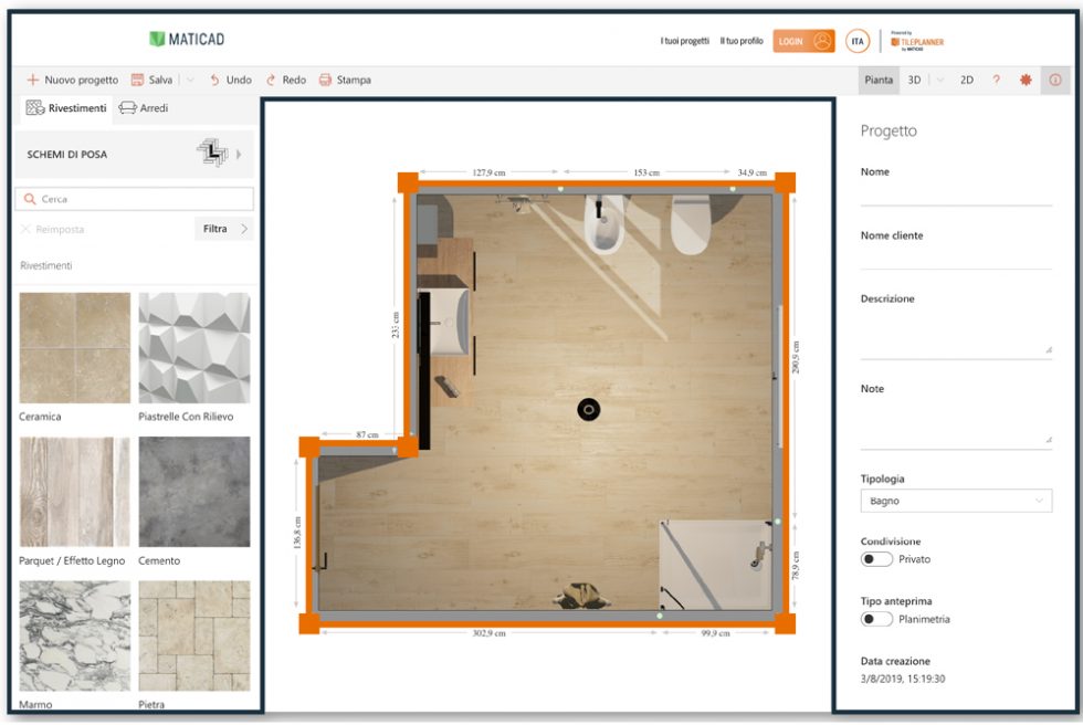 TilePlanner | Progettare pavimenti e rivestimenti in 3D online